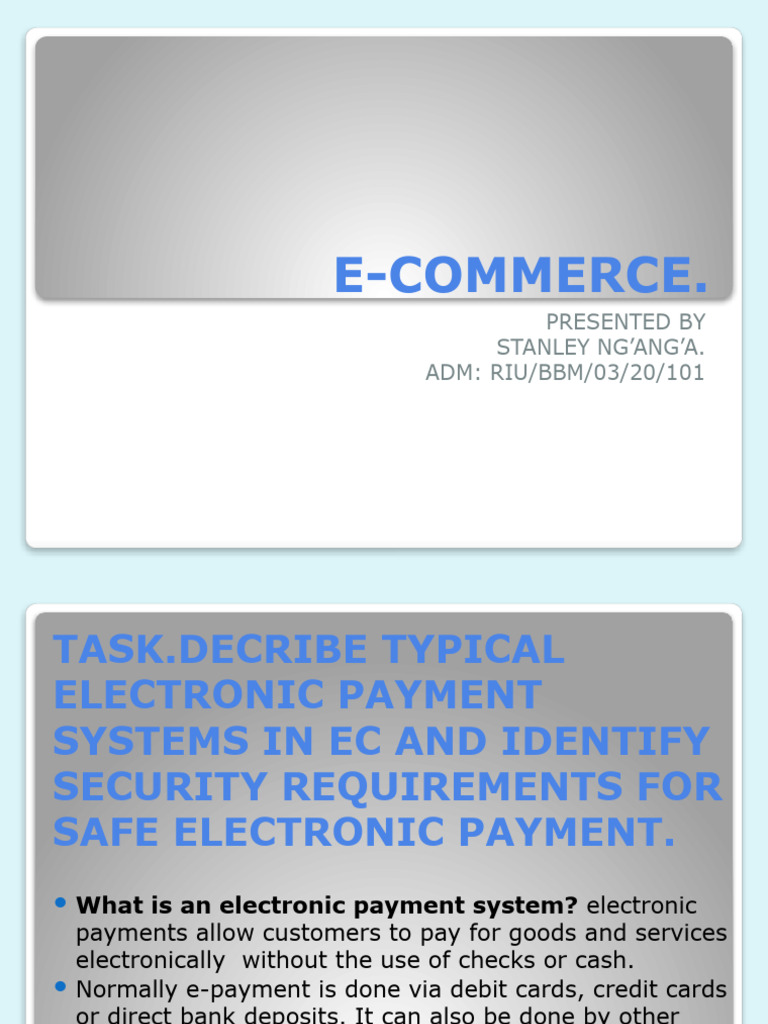 E-Commerce Presentation by Stanley Ng'Ang'a. | PDF