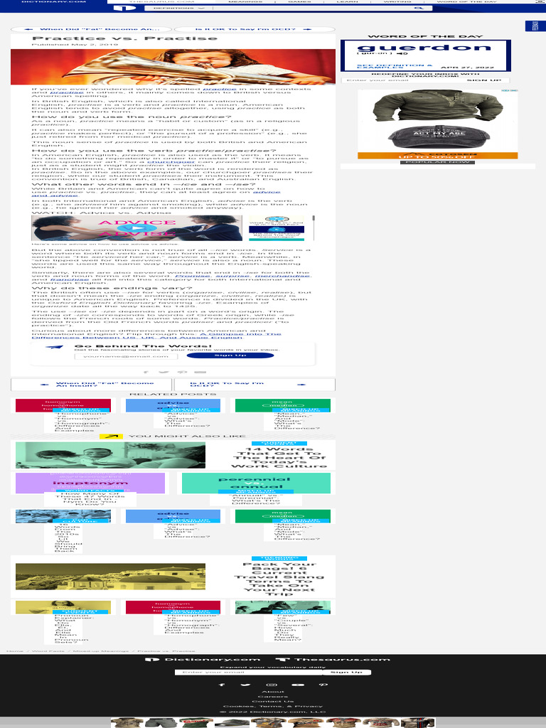 Practice vs. Practise | PDF