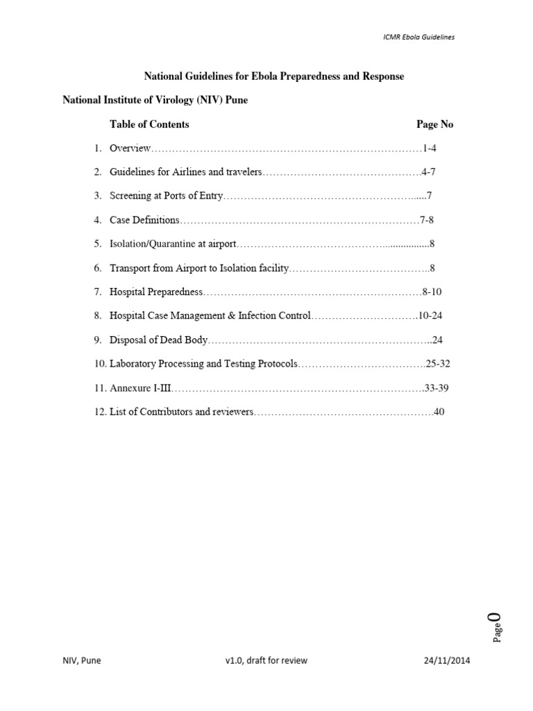 Ebola Preparedness and Response Guidelines | PDF