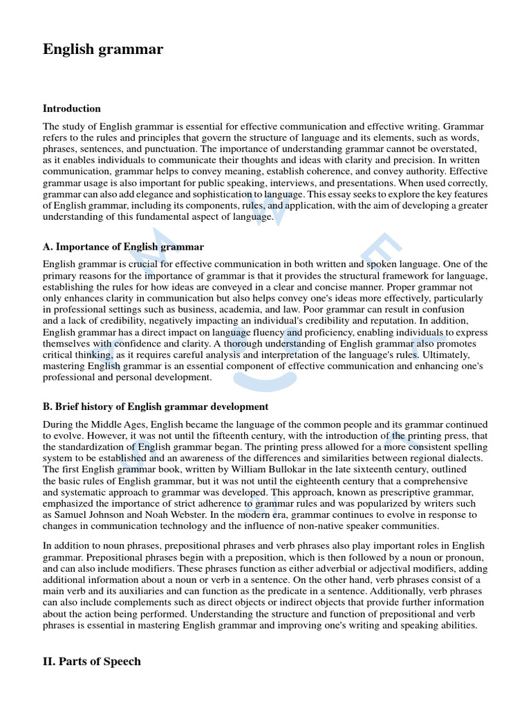 Mastering English Grammar Essentials | PDF | Language Arts & Discipline