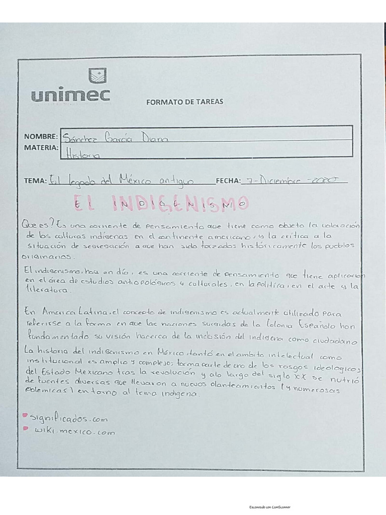 Tarea Historia, 7 DIC. | PDF