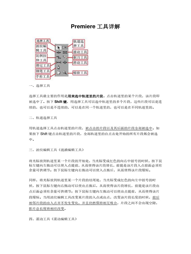 Premiere工具详解 | PDF