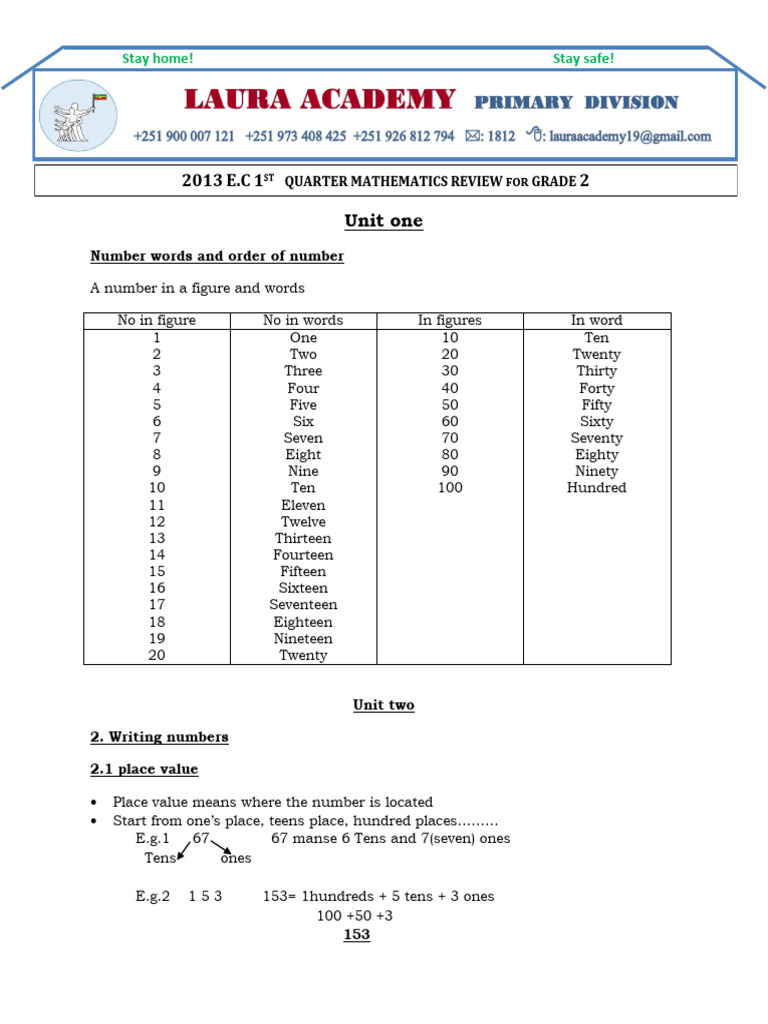 Grade 2 Maths: Number Concepts Worksheet | PDF | Mathematics | Numbers