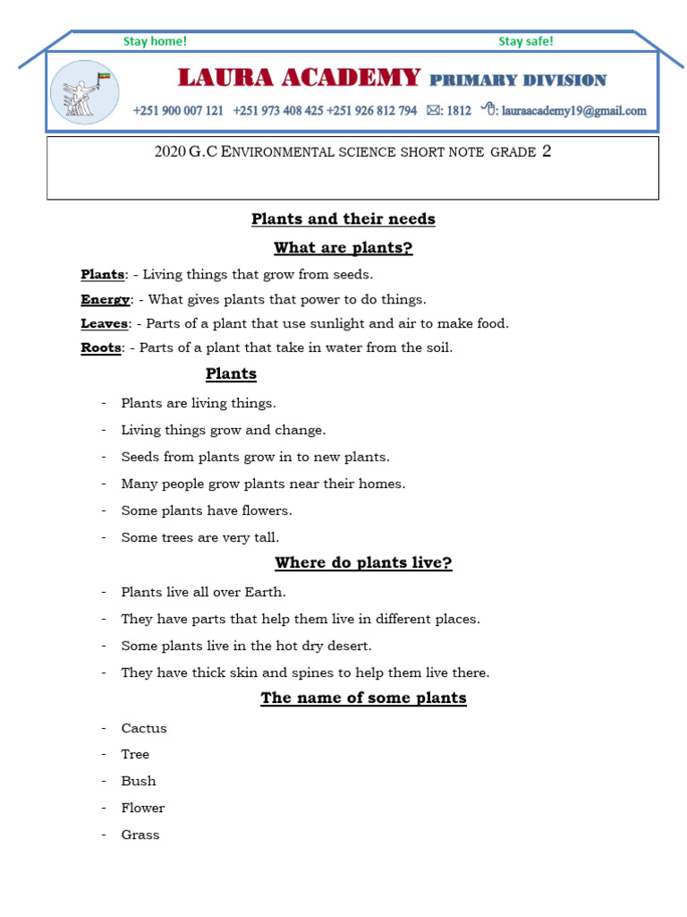 2013E.C Grade 2 Environment Scince | PDF