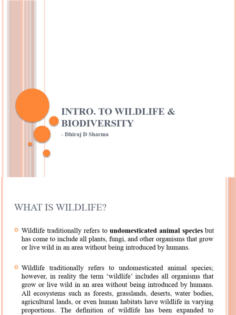 Introduction to Wildlife and Biodiversity | PDF | Wildlife | Ecology