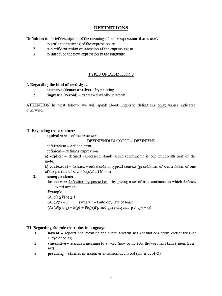 05 Definitions | PDF | Definition | Logic