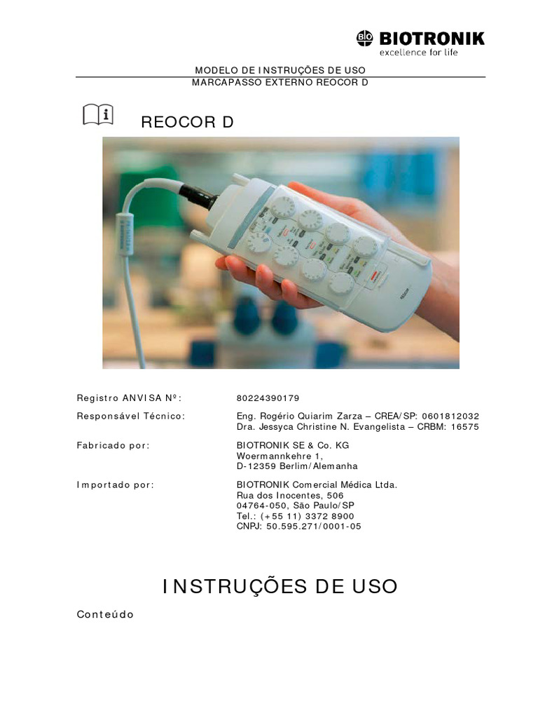 Manual Marcapasso - Biotronik | PDF | Eletrocardiografia | Diodo emissor de luz