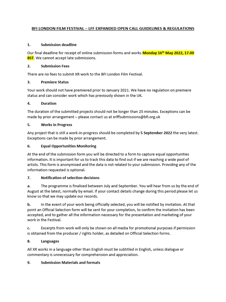 Submission Guidelines and Regulations 2022 03 30 | PDF | Virtual ...