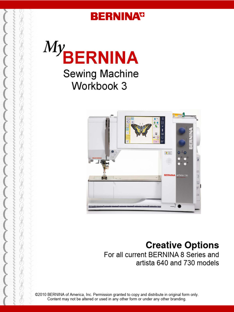 Bernina Workbook 3 Sewing Machine Instruction Manual | PDF | Sewing ...
