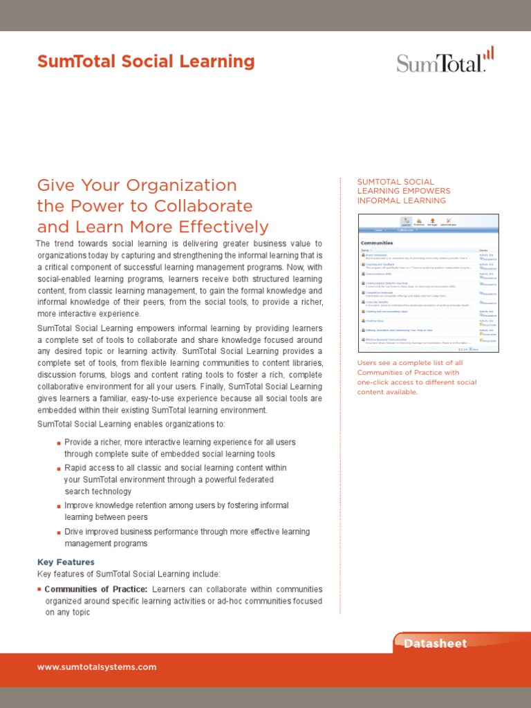 Sumtotal Social Learning: Give Your Organization The Power To ...