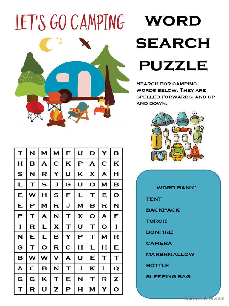 Camping Word Search Puzzle | PDF