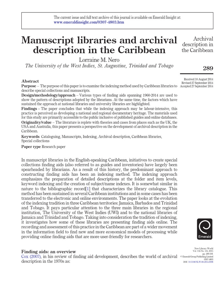 Manuscript Libraries and Archi | PDF | Libraries | Archive