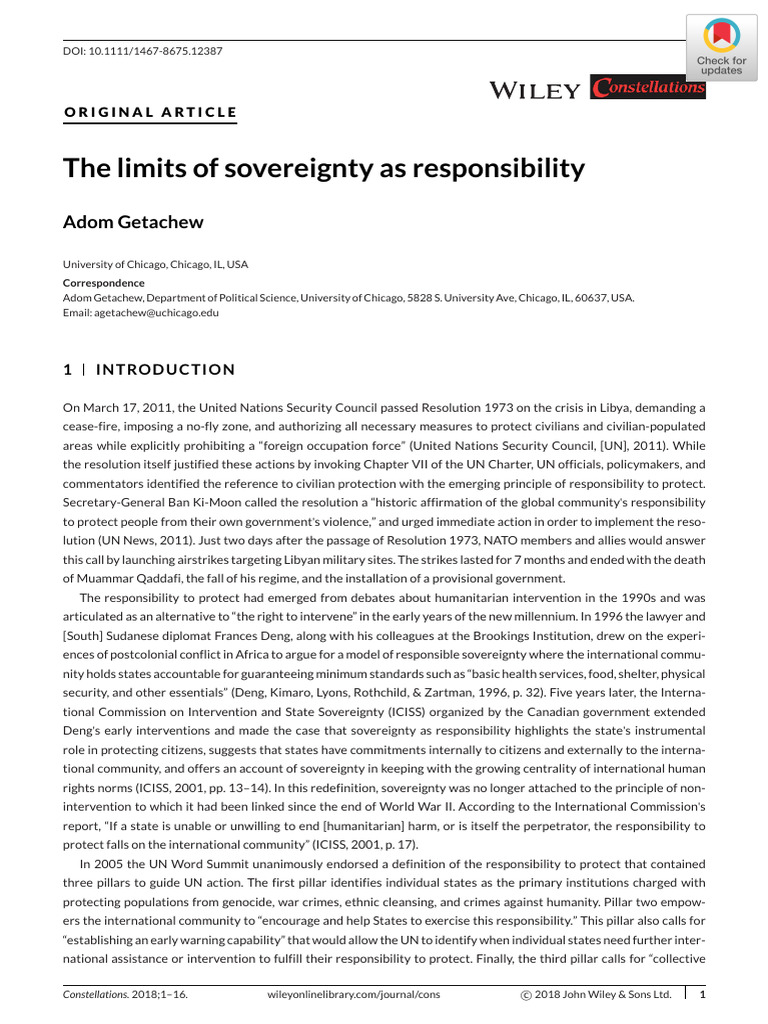 Rethinking International Responsibility | PDF | Responsibility To ...
