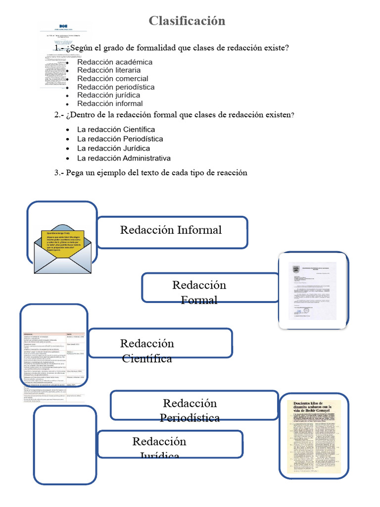 Clasificación de La Redacción | PDF