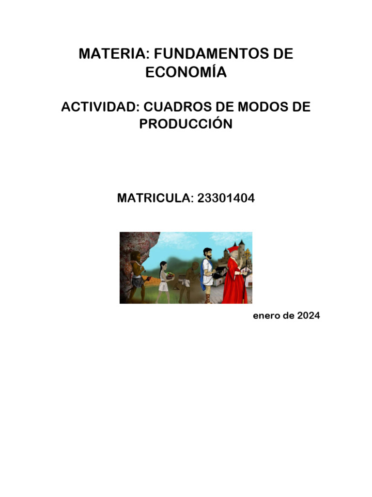 Cuadro Comparativo de Modos de Producci+on | PDF | Comunismo | Rueda
