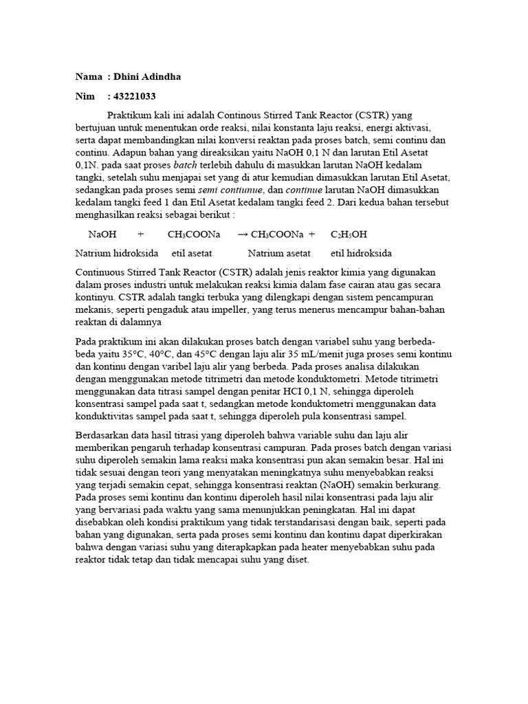 Pembahasan CSTR 2024 | PDF