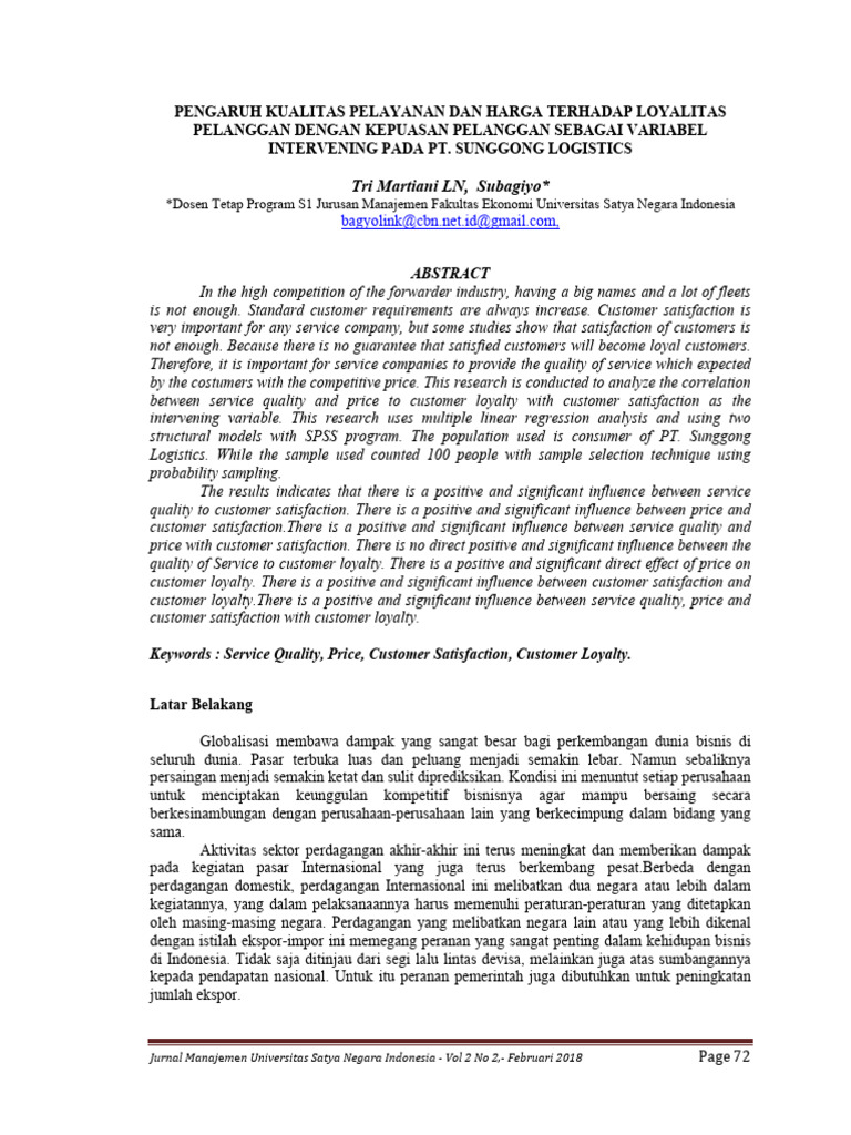 Service Quality and Price Impact on Loyalty | PDF | Errors And Residuals | Coefficient Of ...