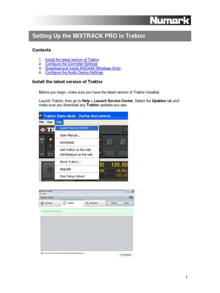 Setting Up Numark Mixtrack Pro in Traktor | PDF | Installation ...