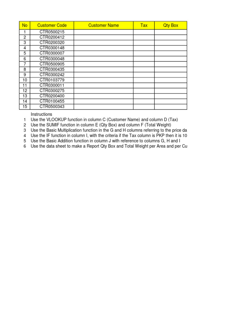 Tes Excel Shopee Data Analyst | PDF