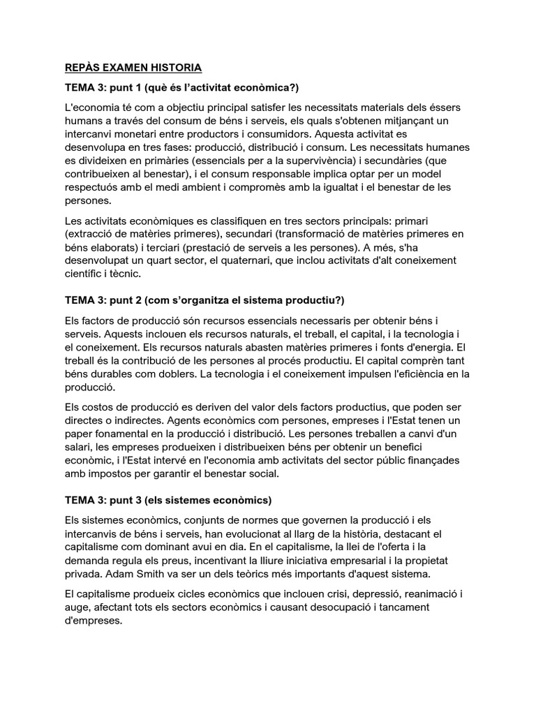 Repàs Historia Divendres | PDF