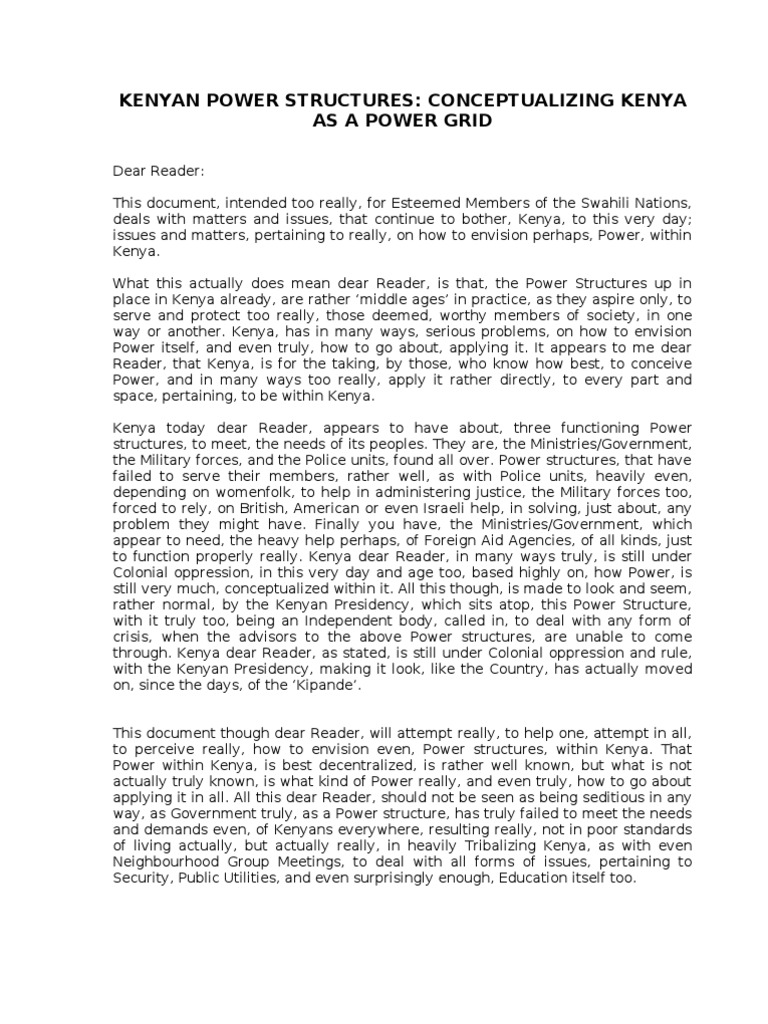 Kenyan Power Structures | PDF | Kenya | Uganda