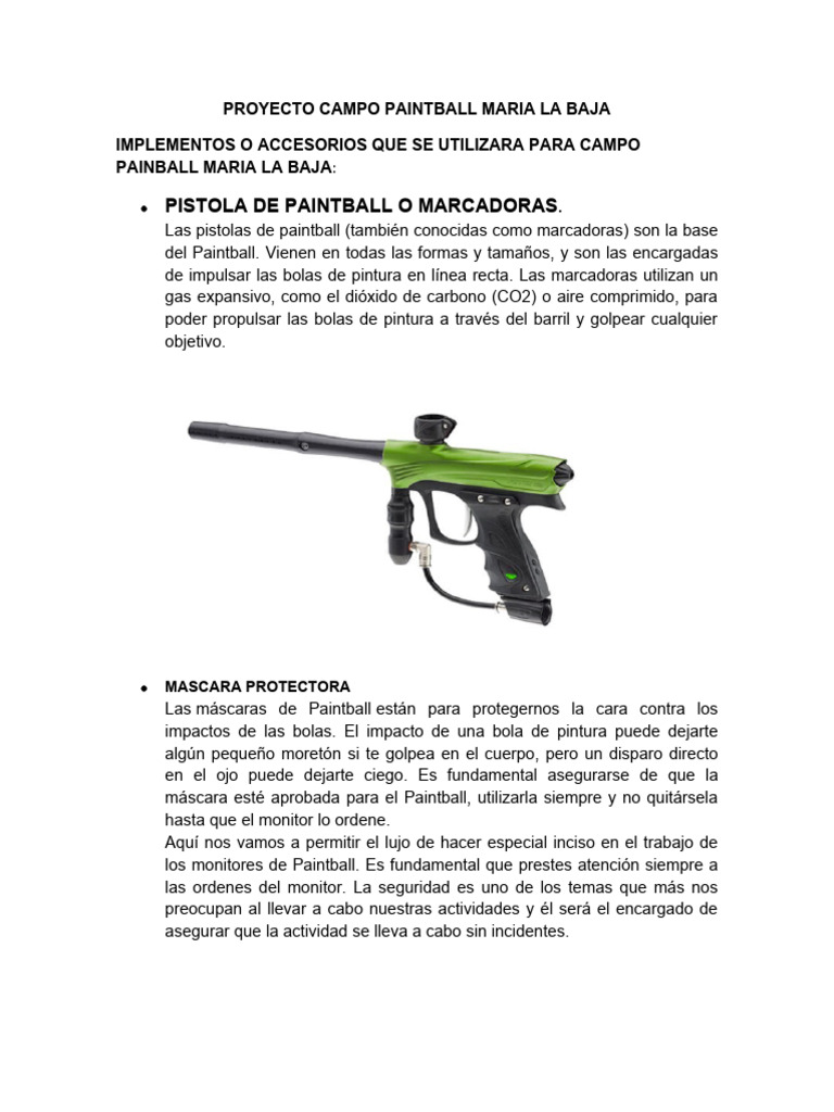 Proyecto Campo Paintball Maria La Baja | PDF | Juegos y actividades | Hogar, jardinería y bricolaje