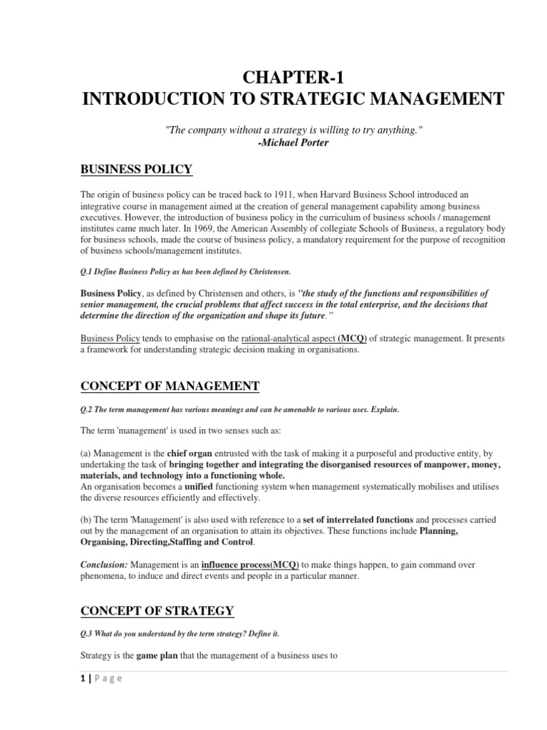Strategic Management | PDF | Strategic Management | Competitive Advantage
