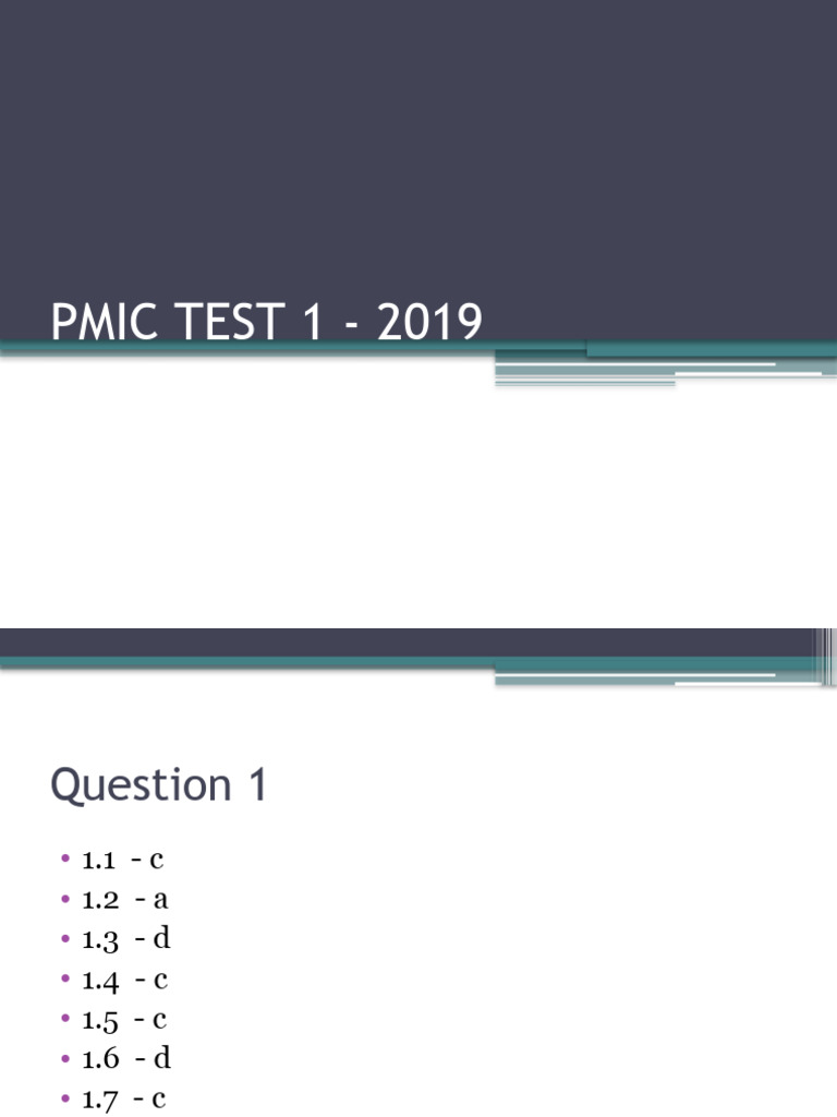 PMIC Test 1 2019 MEMO | PDF | Supply (Economics) | Supply And Demand