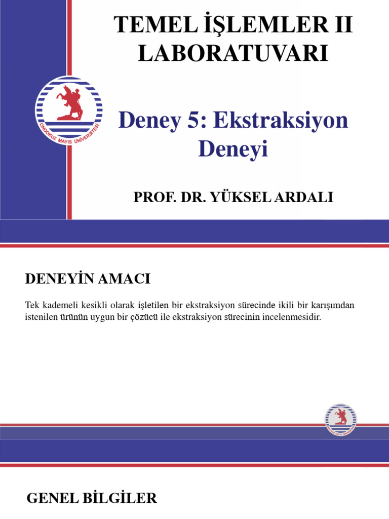 Ekstraksiyon Deneyi | PDF