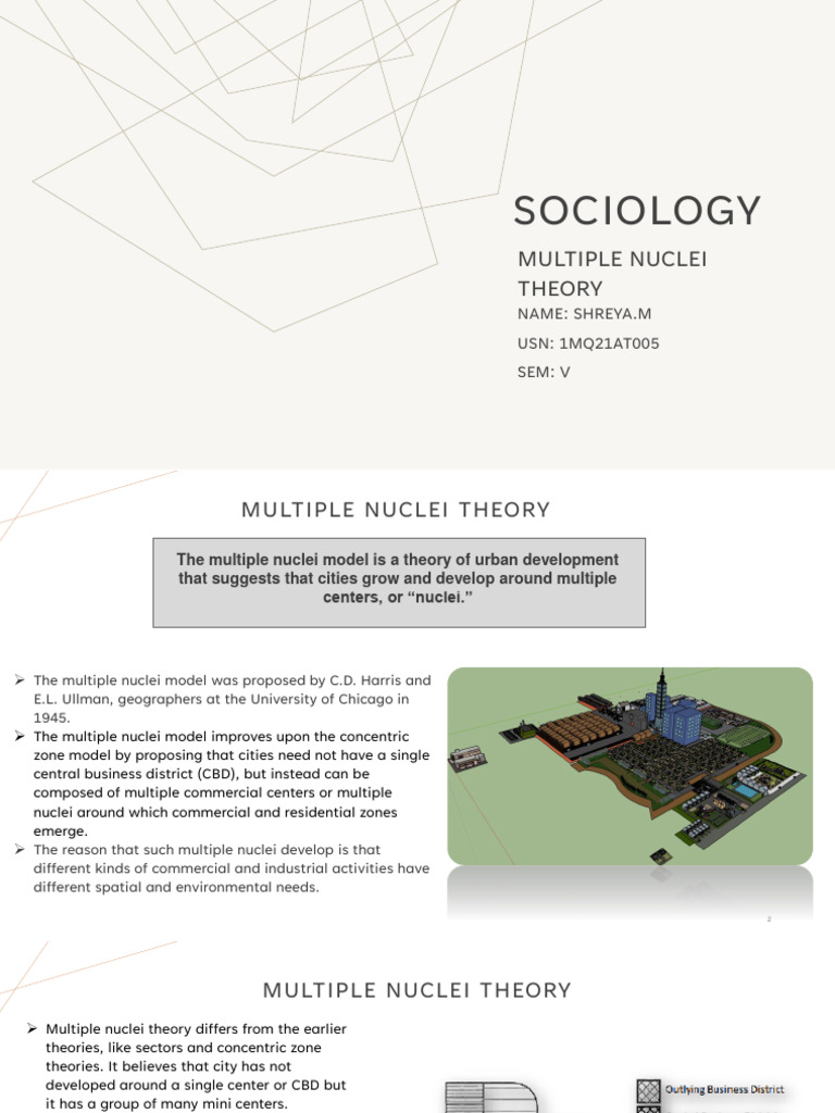 Multiple Nuclei Urban Theory Explained | PDF