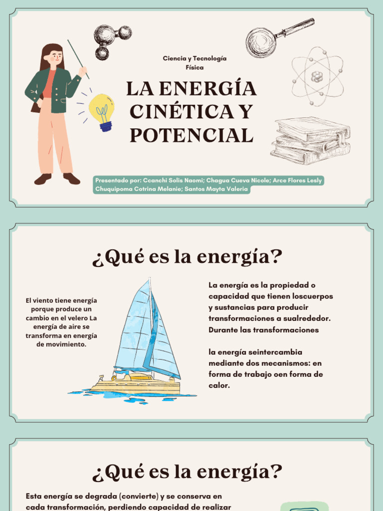 Energia Cinetica y Potencial Grupo 6 Cyt2023 | PDF | Energía potencial ...