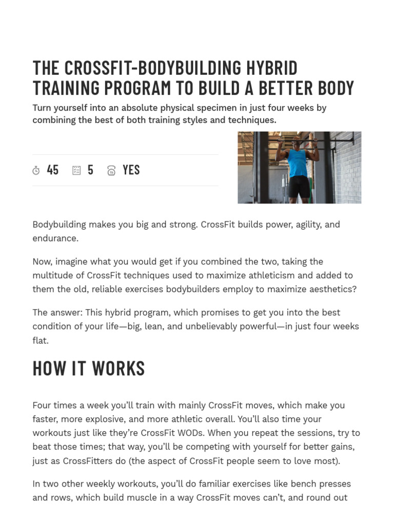 The CrossFit-bodybuilding Hybrid Training Program To Build A Better ...