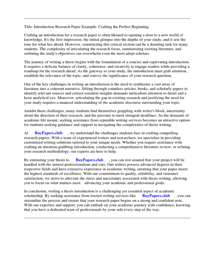 Write Introduction Research Paper Example | PDF | Essays | Academic ... Write Introduction Research Paper Example | PDF | Essays | Academic ...