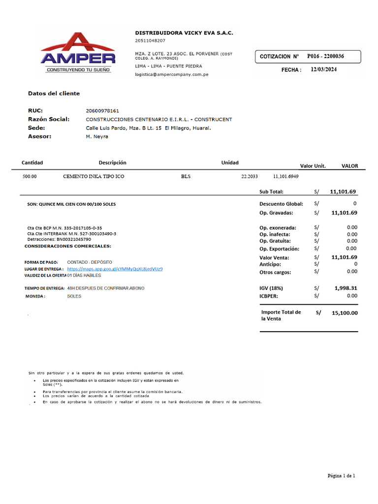 Modelo de Cotización Formal | PDF