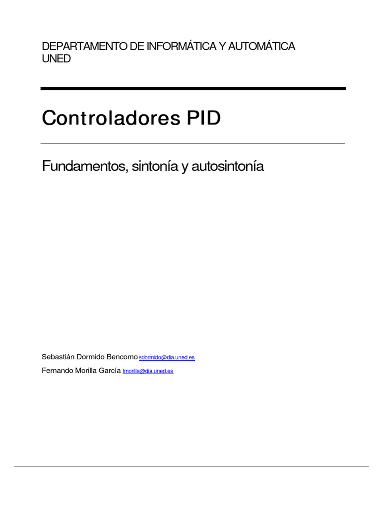 Controladores PID - Fundamentos, Sintonía y Autosintonía. | PDF | Matemáticas Aplicadas