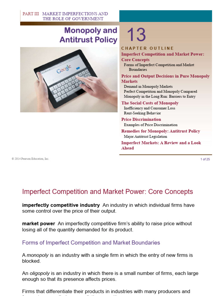 Monopoly and Antitrust Policy Overview | PDF | Monopoly | Imperfect ...