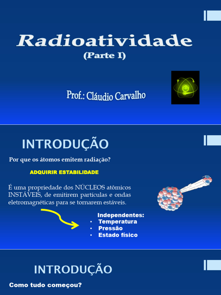 Radioatividade I | PDF | Radioatividade | Próton