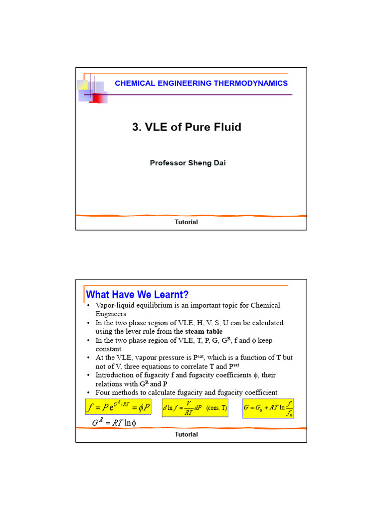 Tut 4 VLE of Pure Fluids - Solutions | Download Free PDF | Physical Chemistry | Applied And ...