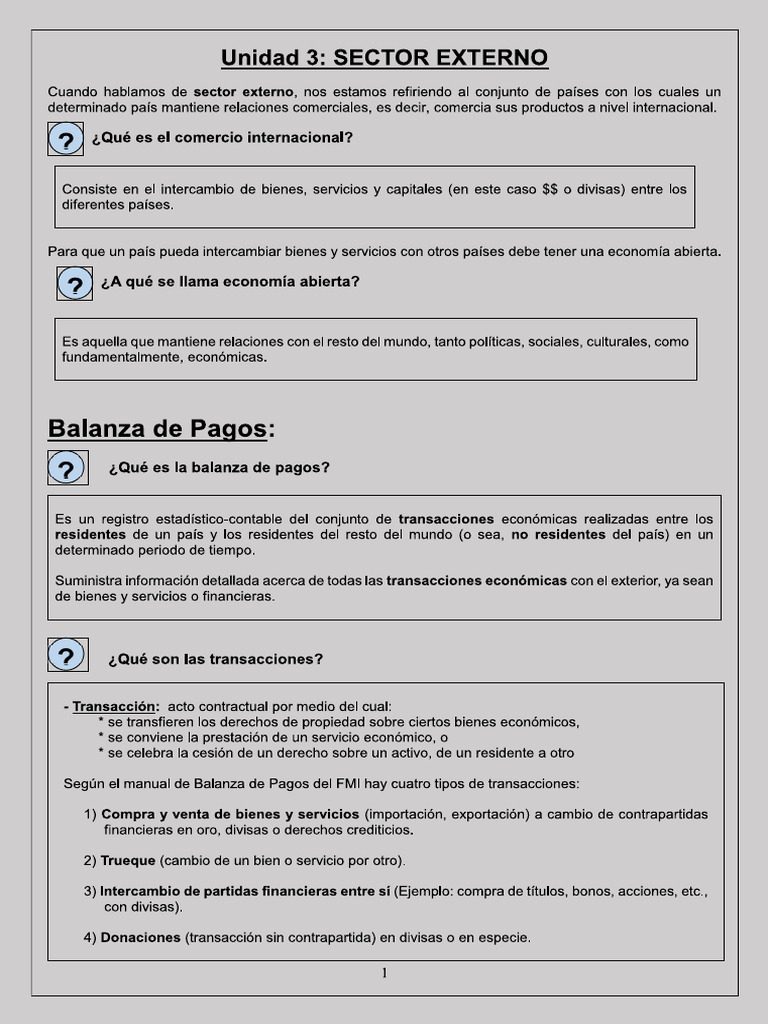 Unidad 3 Sector Externo | PDF