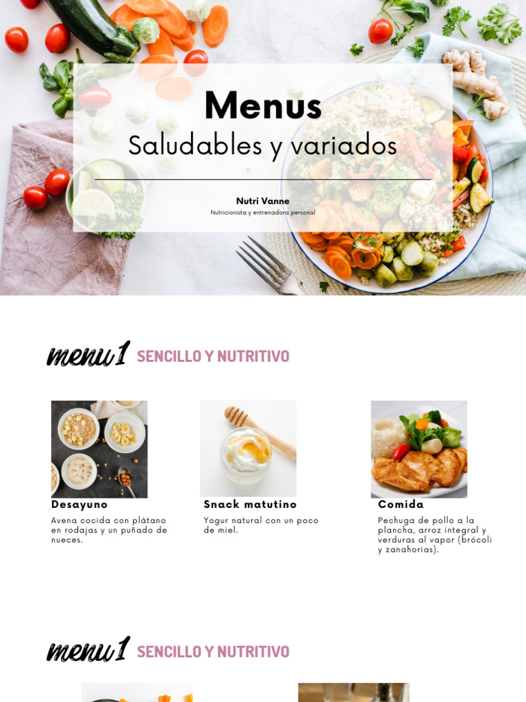 Menú Saludable Recetas | PDF