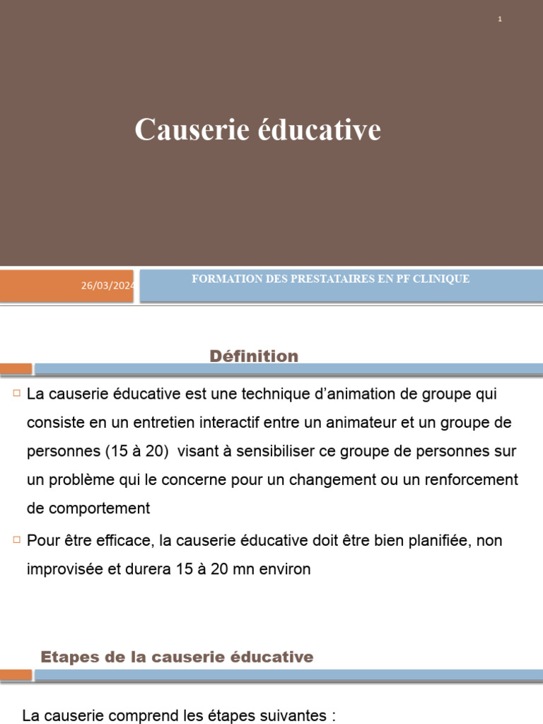 Module 10 Causerie educative | PDF