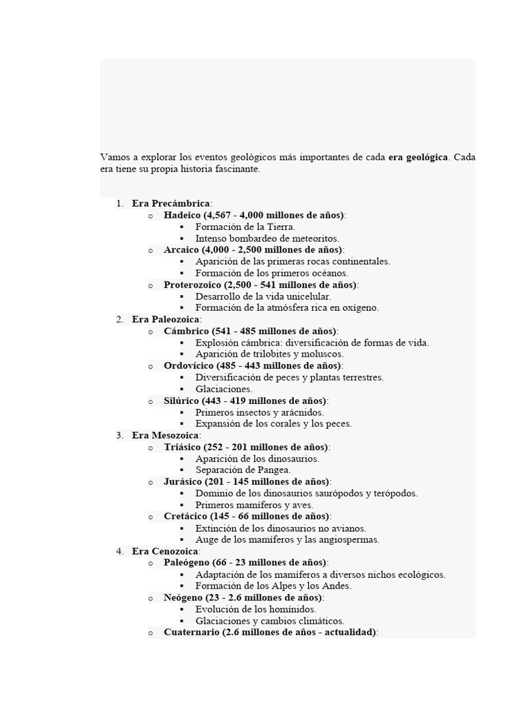 Vamos A Explorar Los Eventos Geológicos | PDF | Escala de tiempo ...