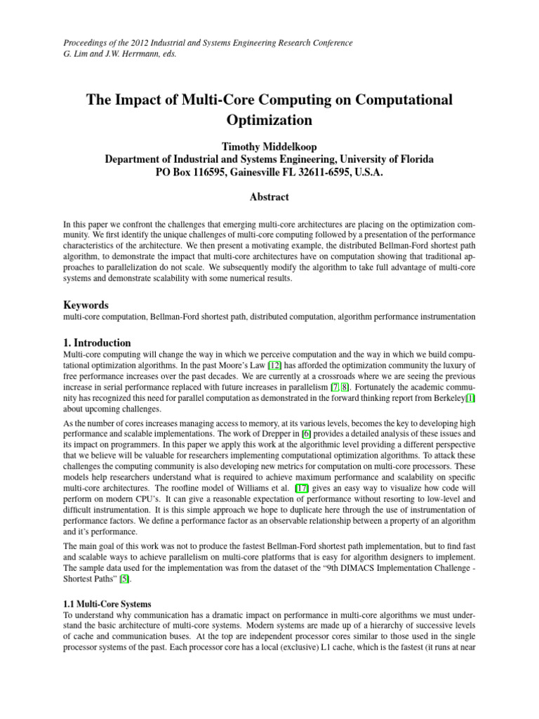 Week 5 - The Impact of Multi-Core Computing On Computational ... Week 5 - The Impact of Multi-Core Computing On Computational ...