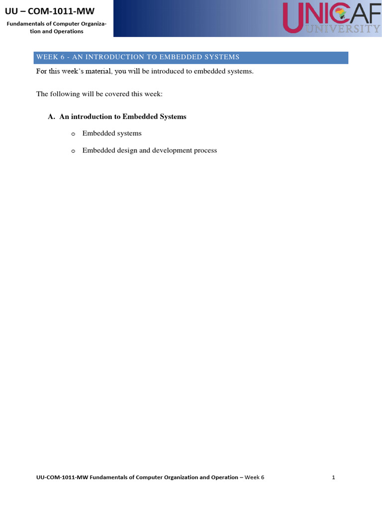 Week 6 - An Introduction To Embedded Systems 1 | PDF | Embedded System ... Week 6 - An Introduction To Embedded Systems 1 | PDF | Embedded System ...