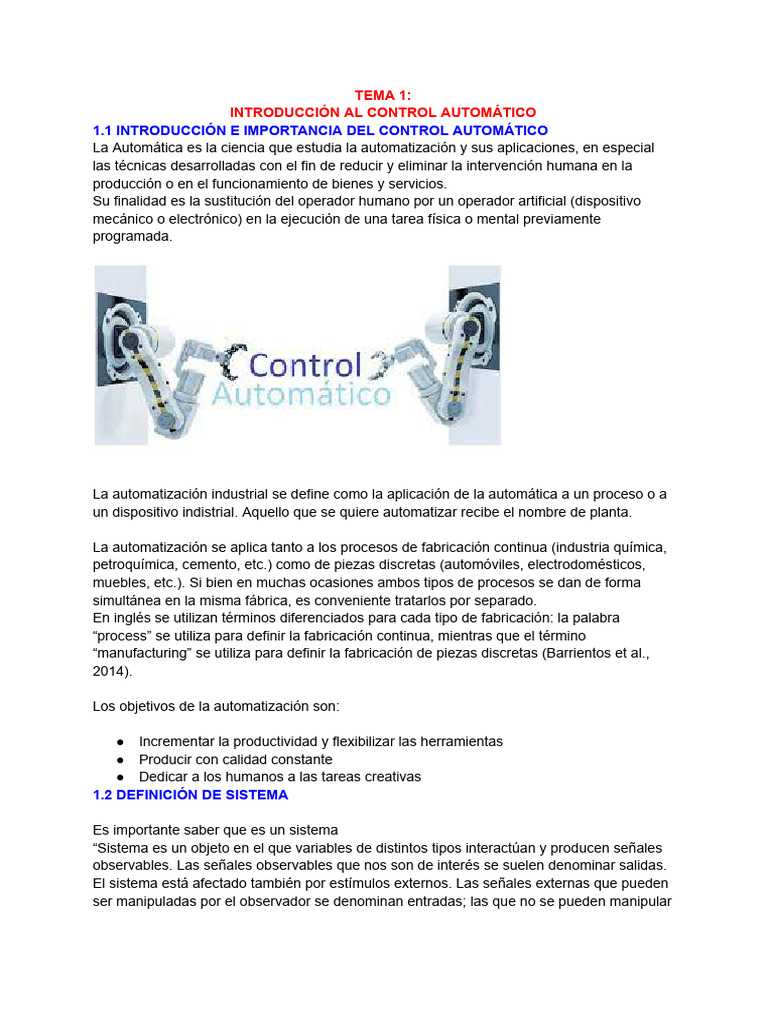 Introducción al Control Automático | PDF | Relé | Sensor