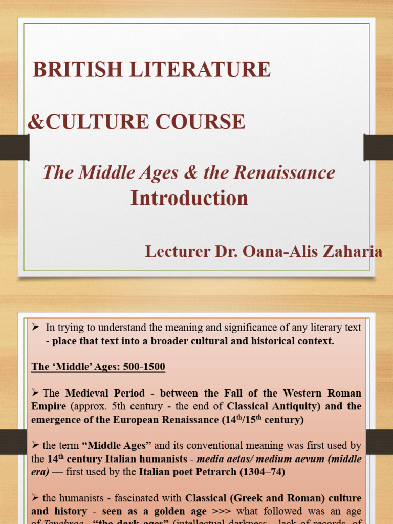 Course 1 Introduction - Middle Ages The Renaissance Timeline | Download ...