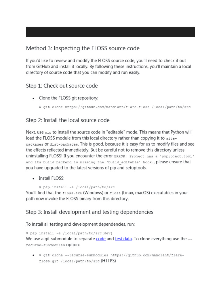 Method 3: Inspecting The FLOSS Source Code | PDF