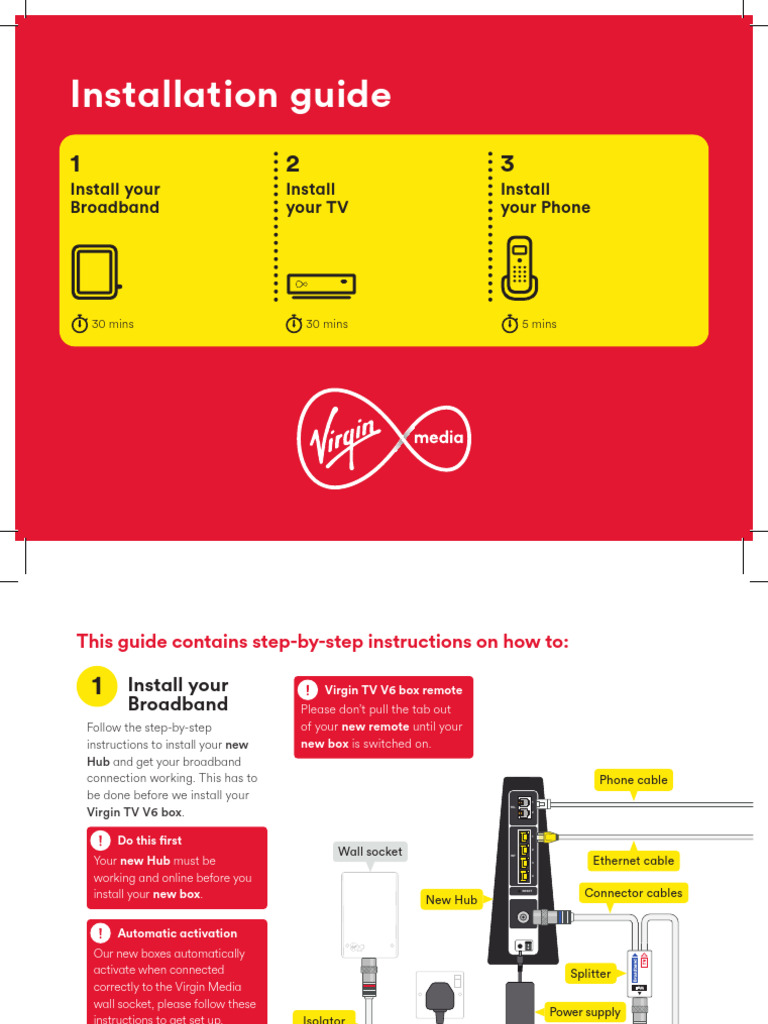 Virgin Media V6 Box Setup Guide | PDF | Electrical Connector | Wi Fi