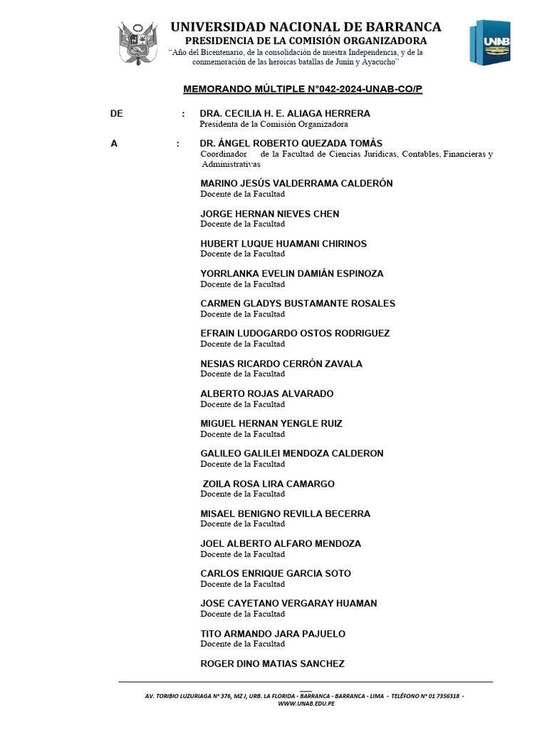 Memorando Multiple 2024.docx - Último | PDF