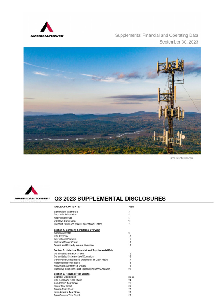 23 q3 Supplemental Information American Tower | Download Free PDF ...